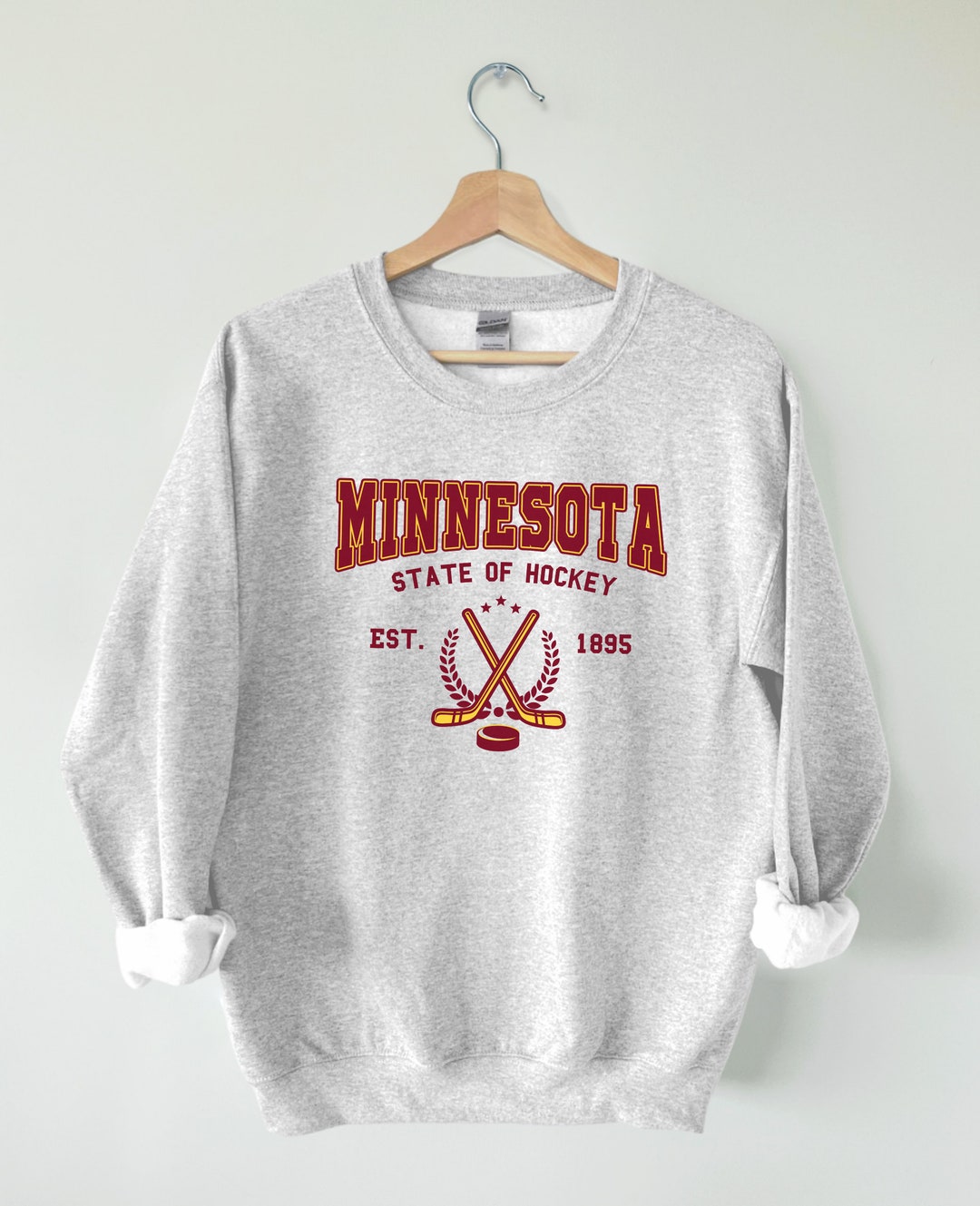 Minnesota Sweatshirt, Minnesota Unisex Sweater, State of Hockey, Retro ...