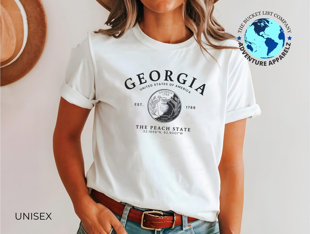 Georgia T-shirt, Georgia Souvenir, Georgia Shirt, Unisex T-shirt, Peach ...