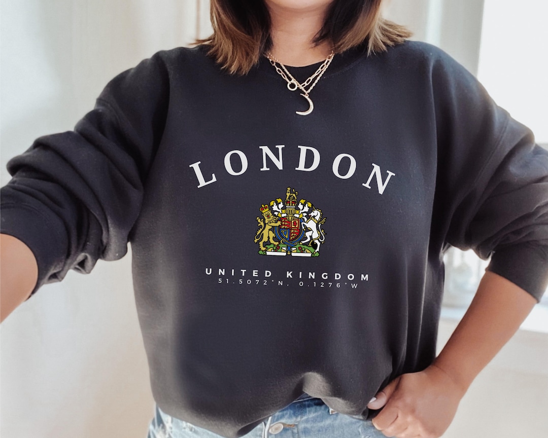 London Style Sweatshirt, Unisex Sweater, United Kingdom Coat of Arms ...