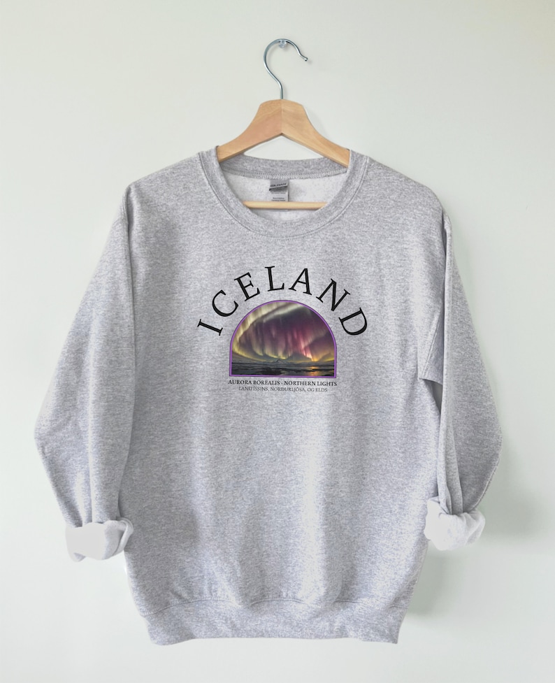 Iceland Sweatshirt Unisex, Iceland Shirt, Aurora Borealis, Northern ...