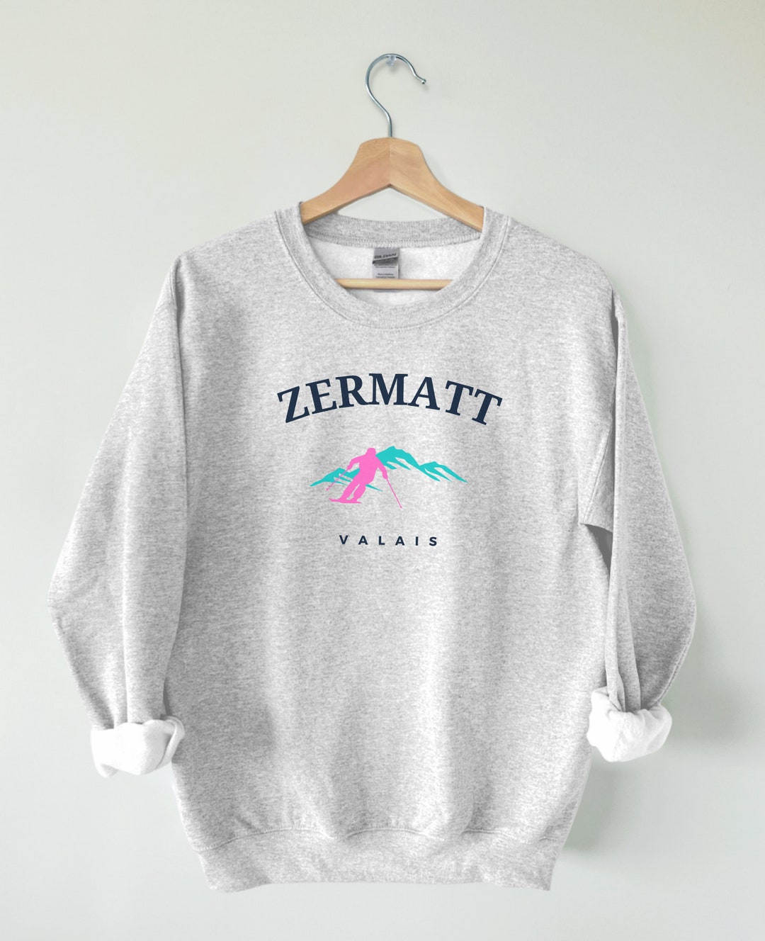 Zermatt Sweatshirt Unisex, Vintage Retro Style Swiss Sweatshirt ...