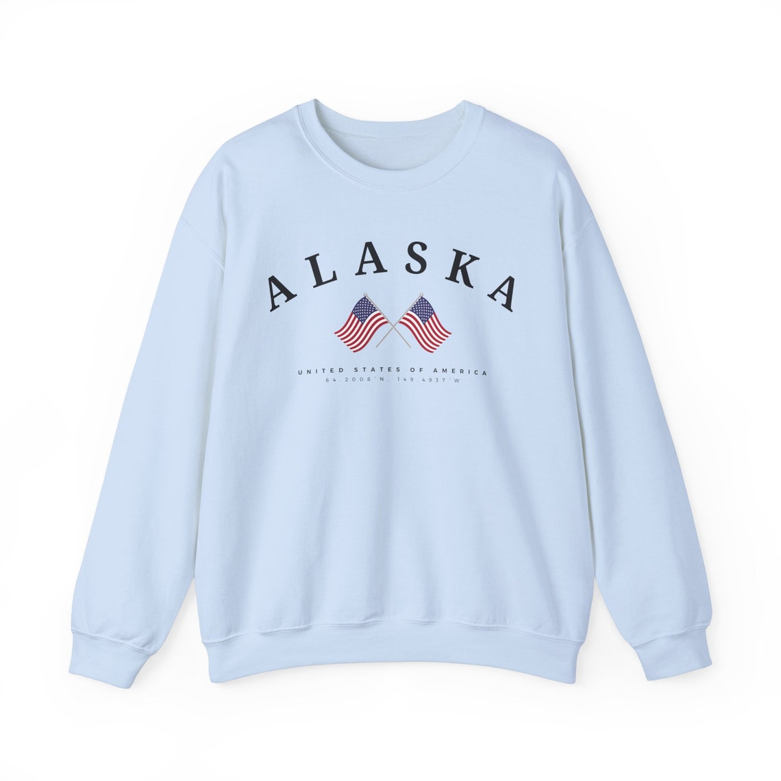Alaska Sweatshirt, US Flag, State of Alaska, Alaska Gift, US Style ...