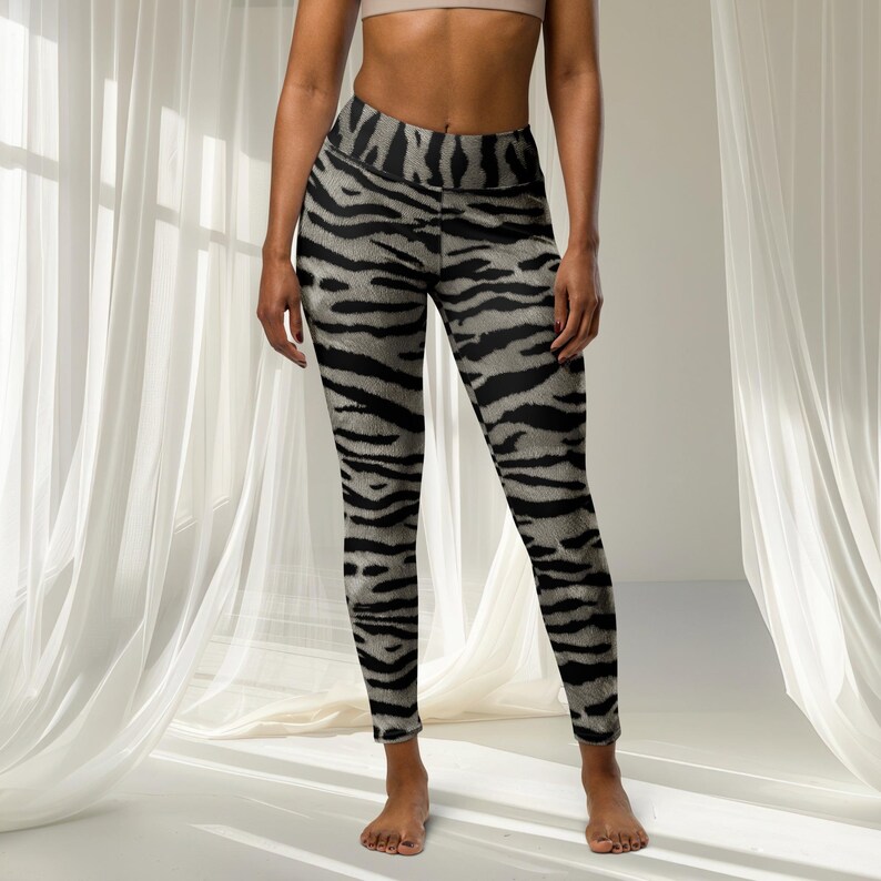 Tiger Print Yoga Leggings Animal Print Activewear Tights Festival Dance ...