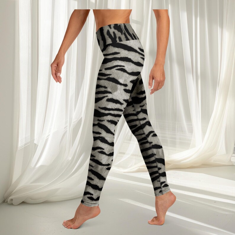 Tiger Print Yoga Leggings Animal Print Activewear Tights Festival Dance ...