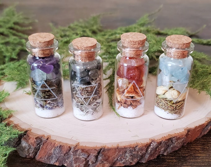 Elemental Spell Jars, Elements Spell Bottles, Air, Earth, Fire, Water ...