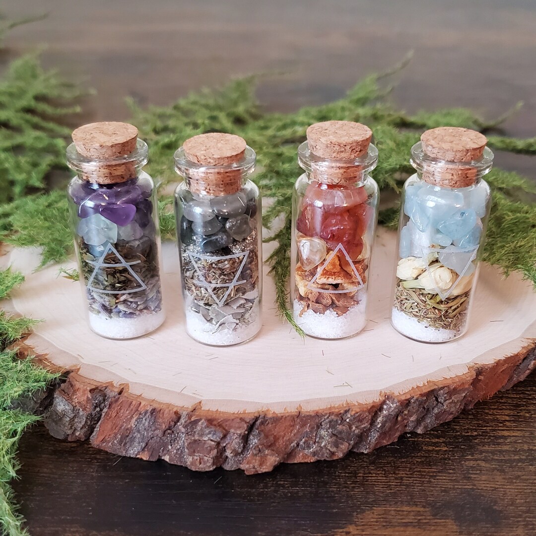 Elemental Spell Jars, Elements Spell Bottles, Air, Earth, Fire, Water ...