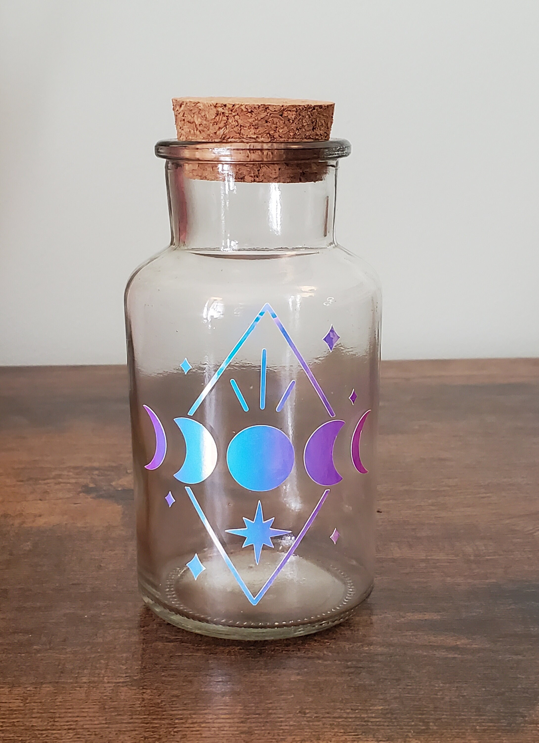 Phases of the Moon Apothecary Jar, Altar Jar, Spell Jar, Tea Jar, Spice ...