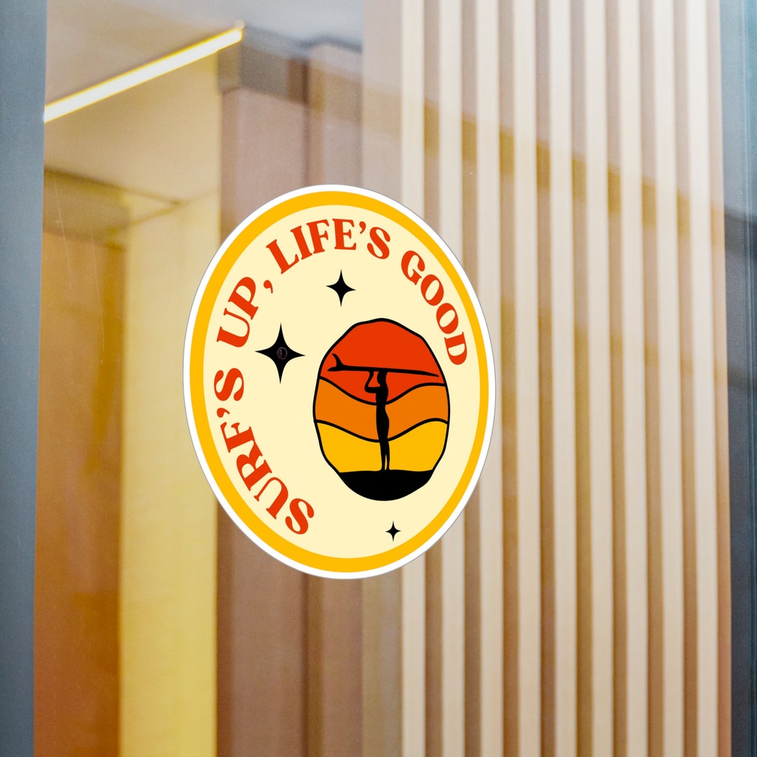 Surf's up Decal, Life's Good Sticker, Sunshine Surfer, Surfer Vinyl ...