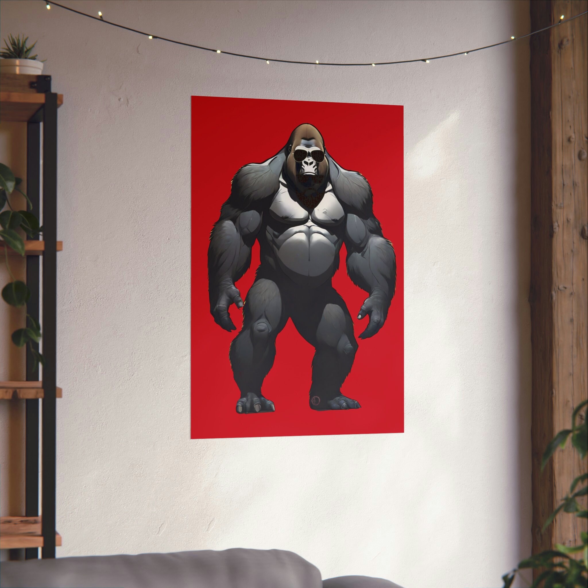 Gorilla in Shades, Wildlife Poster, Jungle Print, Silverback, Alpha ...
