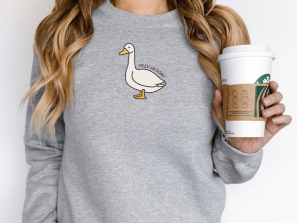 Silly Goose SVG PNG Sublimation Design Embroidered Goose - Etsy