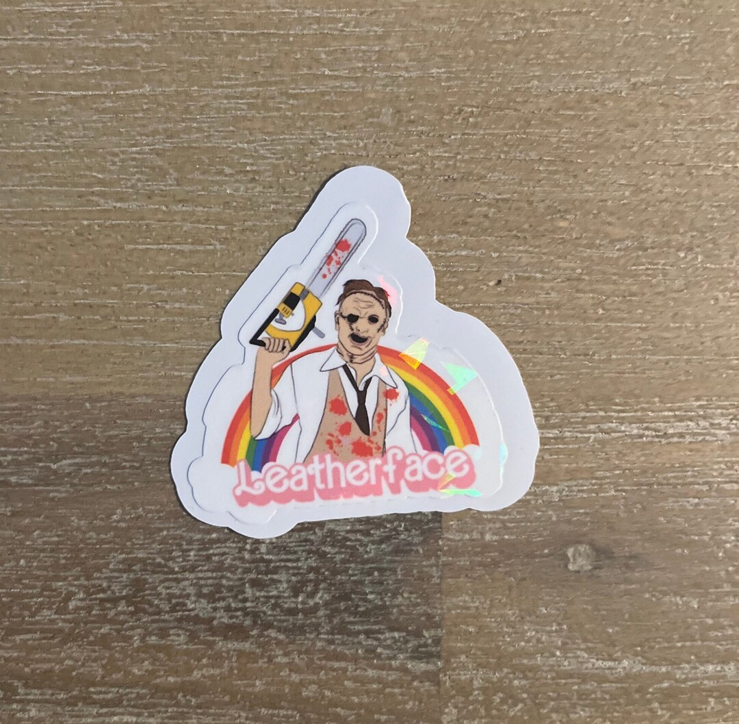 Rainbow Leatherface Horror Movie Sticker, Waterproof, Holographic, Kiss ...