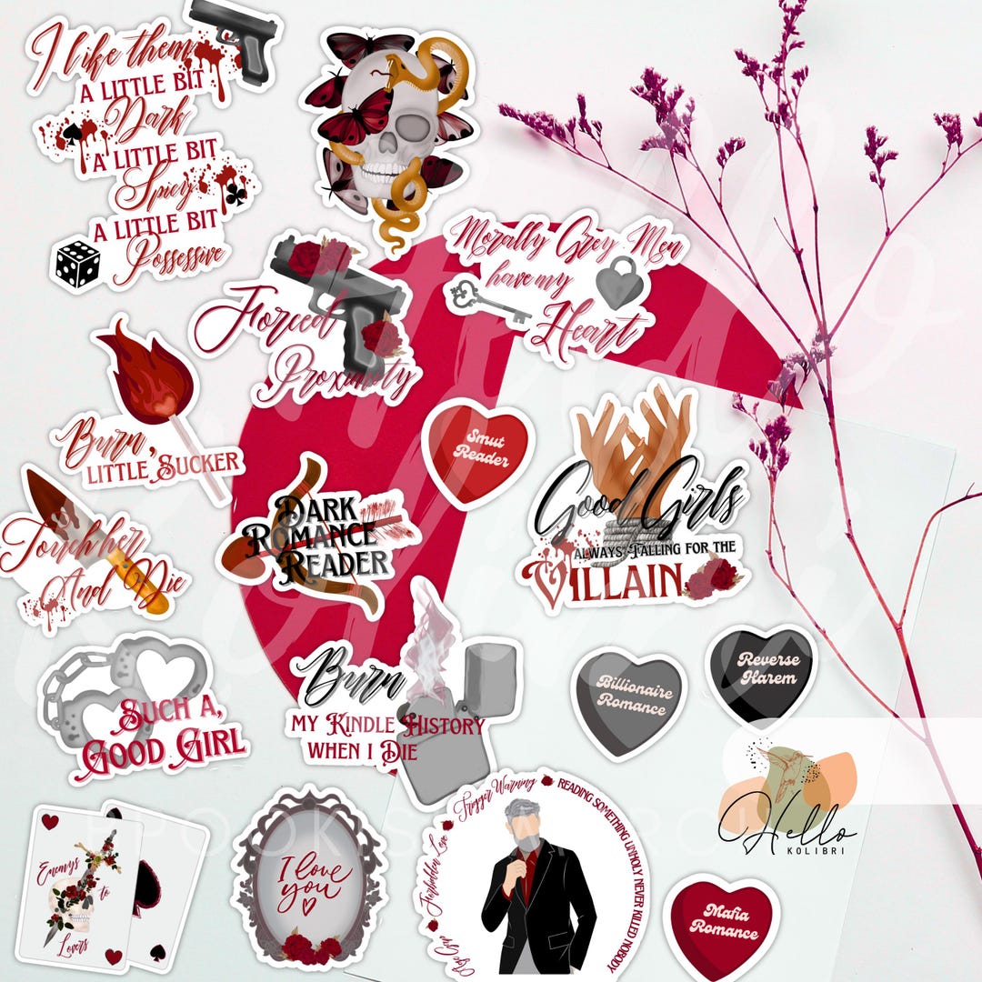 Spicy Dark Romance Reader Sticker Set Kindle Sticker Morally Grey ...