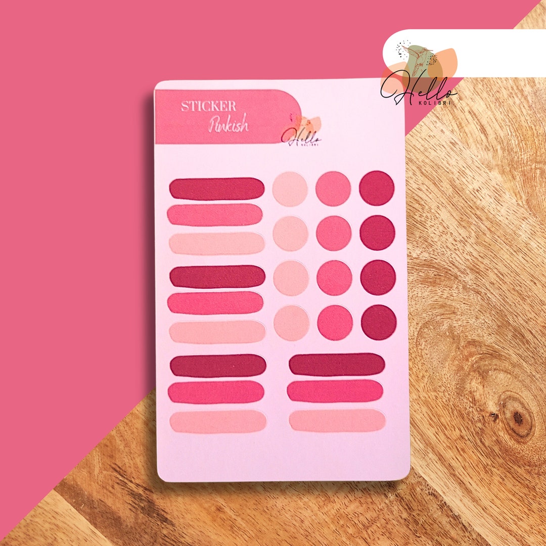 Sticker Sheet Pink Annual Calendar Accessories Planner - Etsy