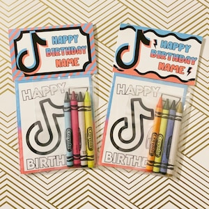 Tik Tok Inspired Themed Party Mini Coloring Books, Party Favors ...