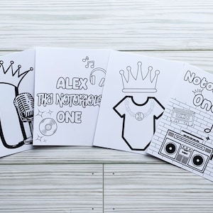 Notorious One Mini Themed Coloring Book, Party Favors, Birthday Party ...