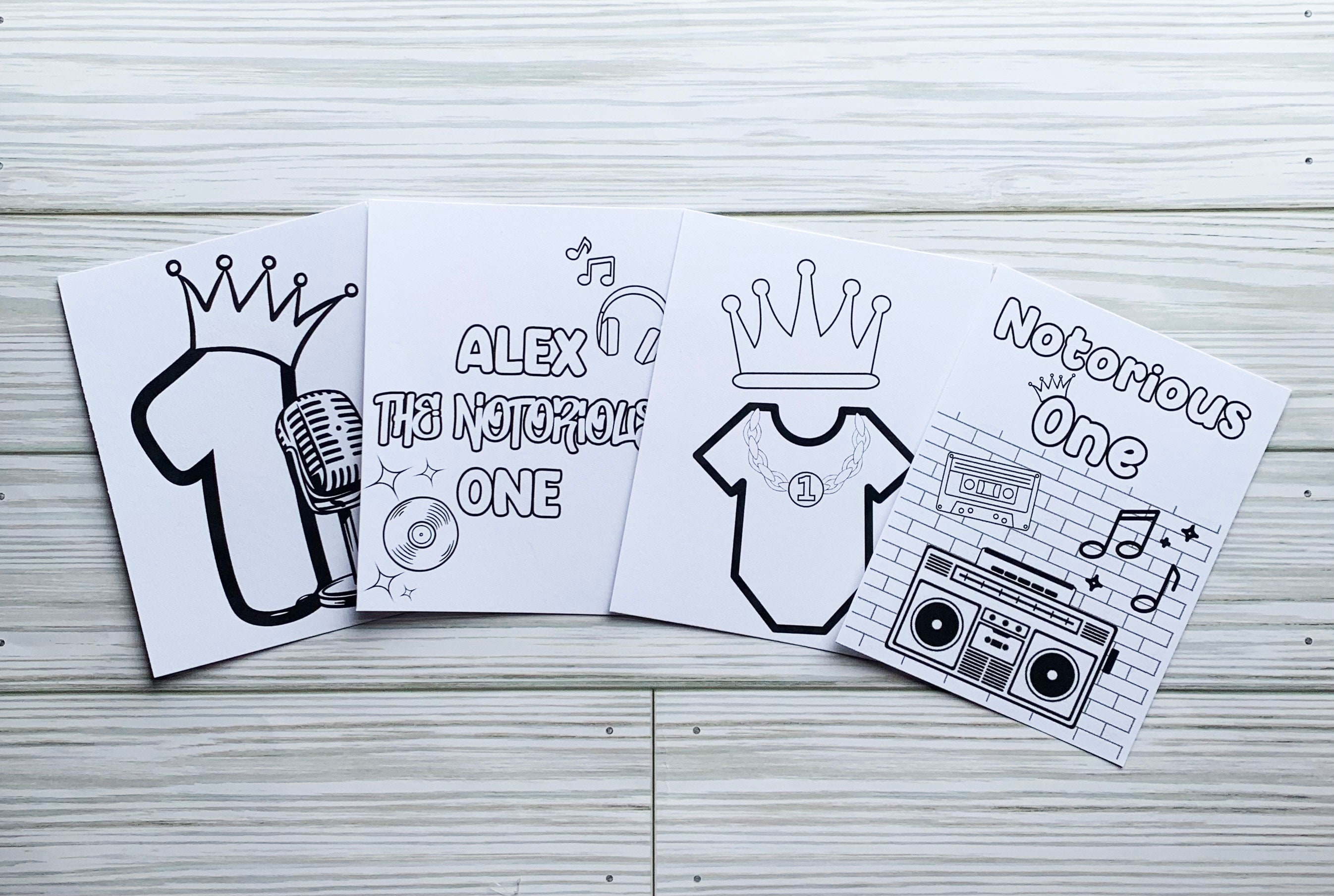 Notorious One Mini Themed Coloring Book, Party Favors, Birthday Party ...