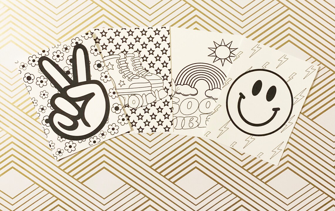 Smiley Face Themed Mini Coloring Books Party Favors Birthday - Etsy