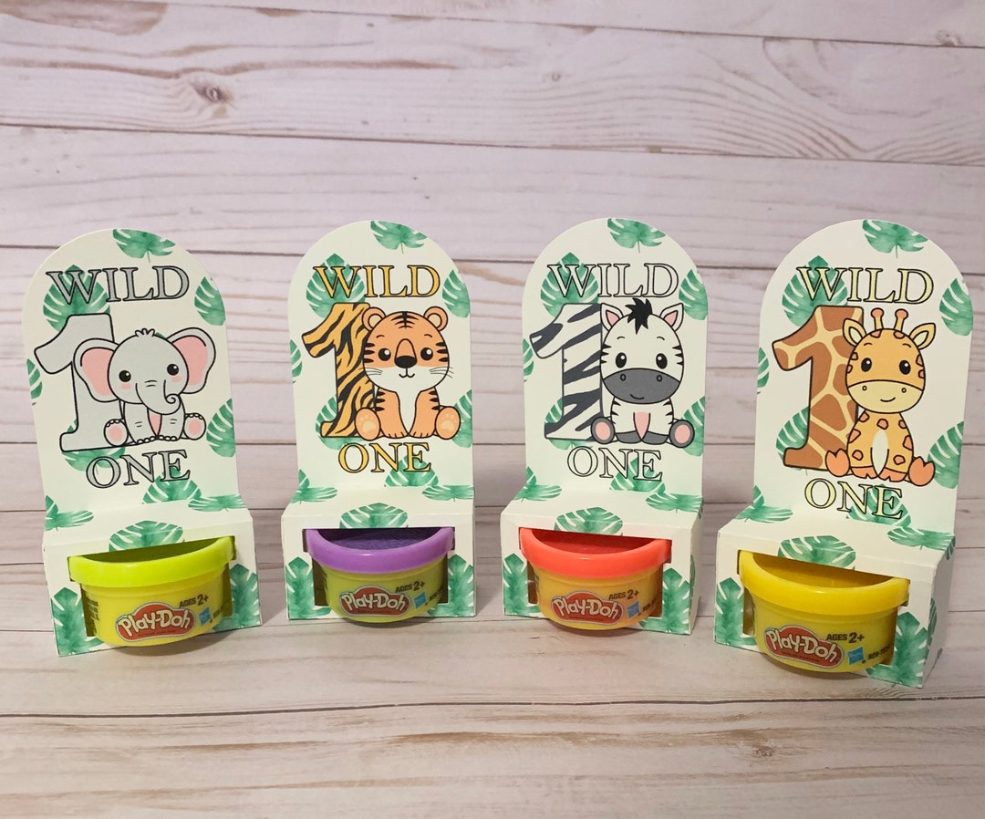Safari Animals Themed Play Doh, Play Doh Party Favors, Wild One ...