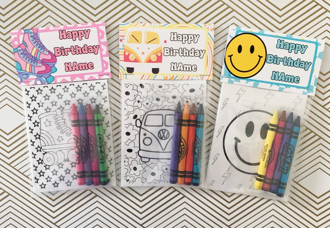 Smiley Face & Groovy Party Mini Coloring Books, Party Favors, Birthday ...