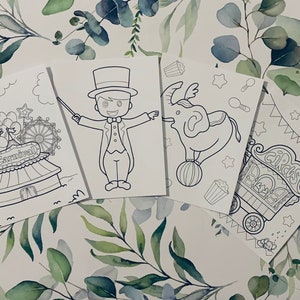 Circus/carnival Themed Mini Coloring Books, Party Favors, Birthday ...