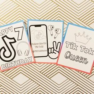 Tik Tok Inspired Themed Party Mini Coloring Books, Party Favors ...
