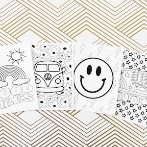 Smiley Face & Groovy Party Mini Coloring Books, Party Favors, Birthday ...