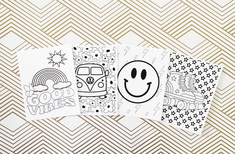 Smiley Face & Groovy Party Mini Coloring Books, Party Favors, Birthday ...