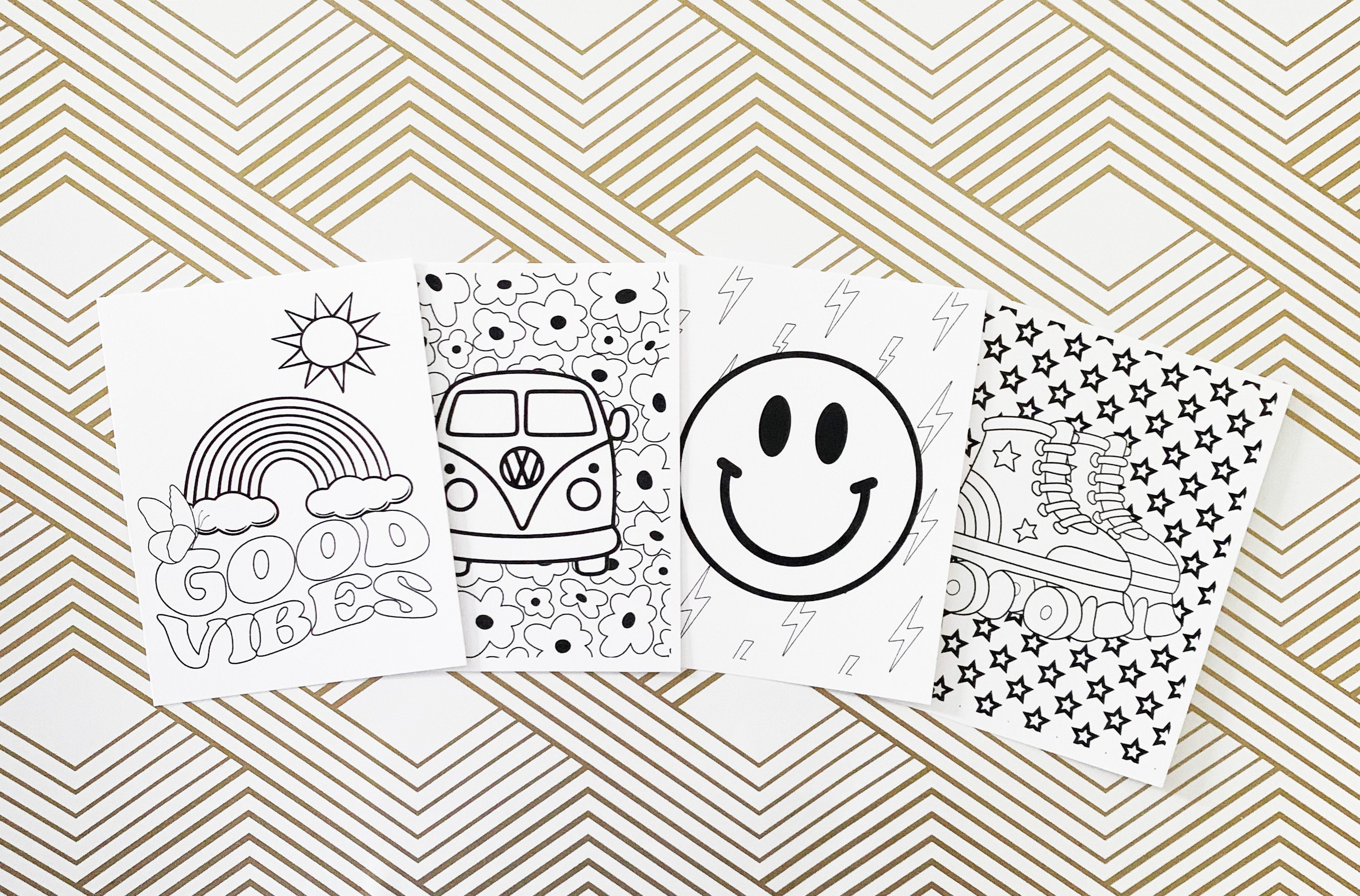 Smiley Face & Groovy Party Mini Coloring Books, Party Favors, Birthday ...