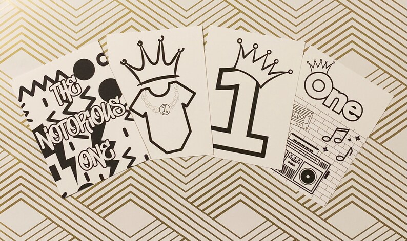Notorious One Mini Themed Coloring Book, Party Favors, Birthday Party ...