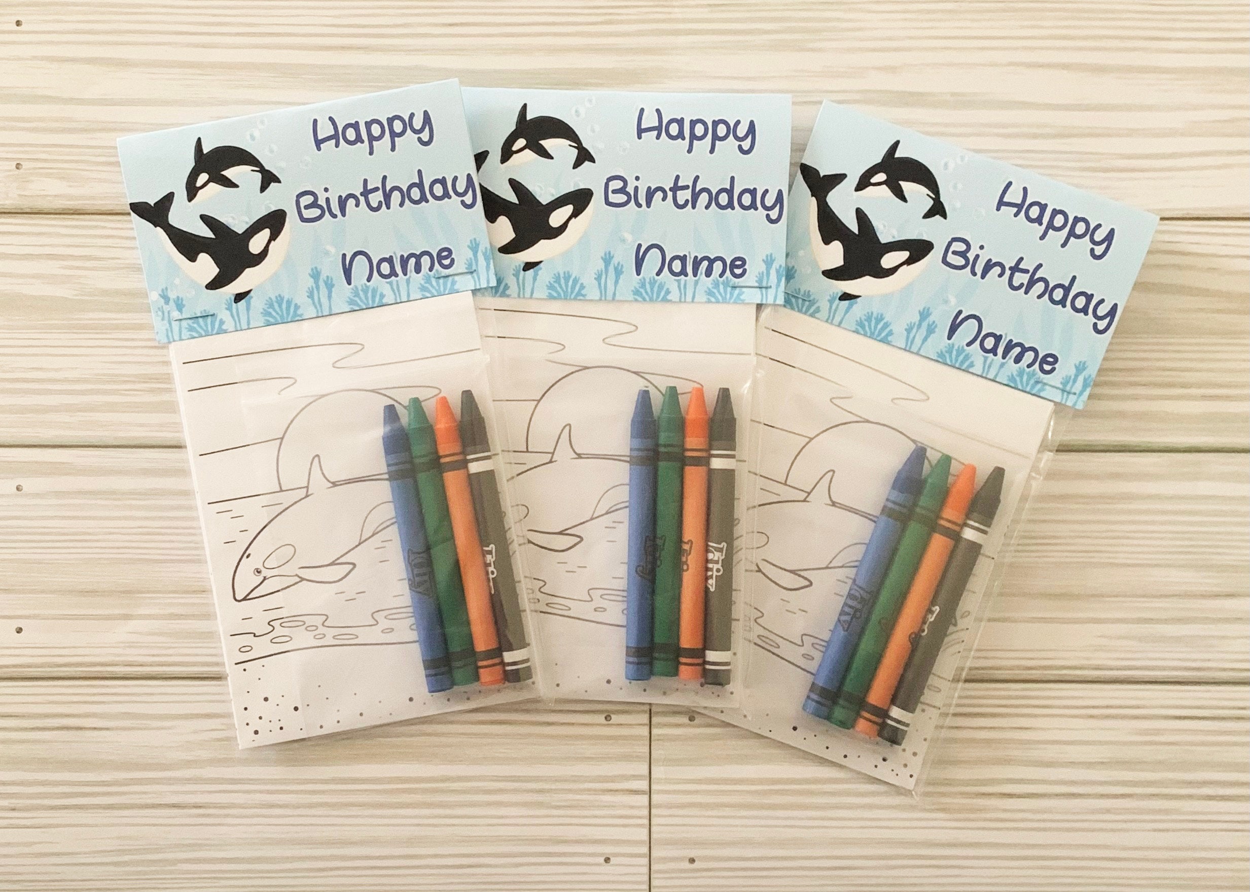 Orca Birthday Party Mini Coloring Books, Party Favors, Birthday Parties ...