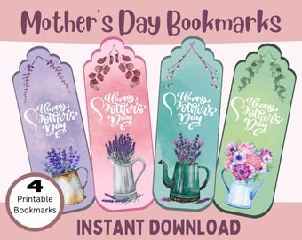 Mother's Day Bookmark Printable Bookmarks Set of 5 - Etsy