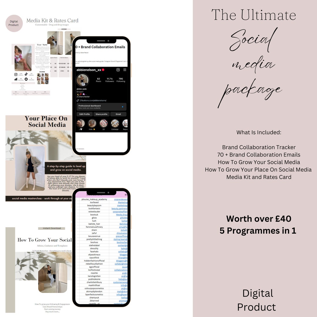 The Ultimate Social Media Package Become an Influencer - Etsy