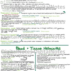Medical Laboratory Science Parasitology Digital Notes - Etsy