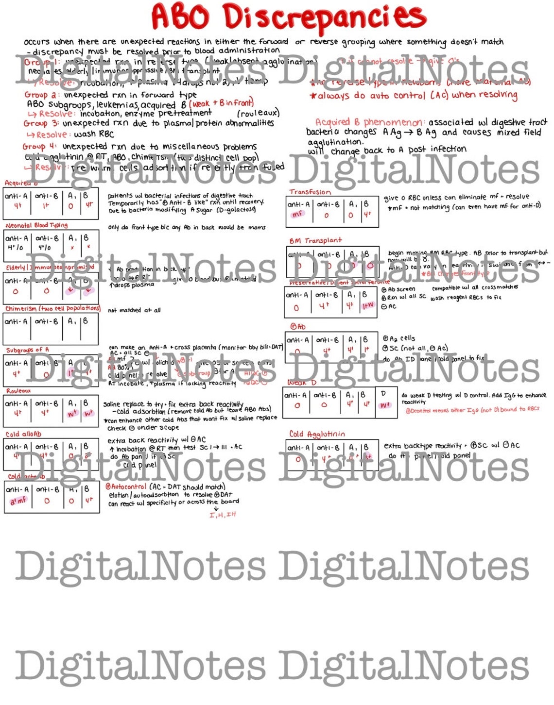 Medical Laboratory Science Blood Bank Digital Notes - Etsy