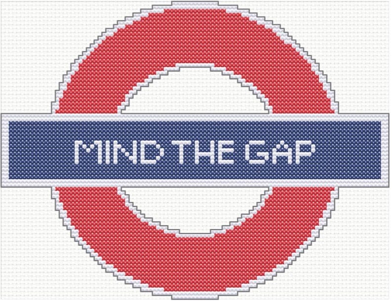 Mind the Gap London Underground Sign Cross-stitch Pattern - Etsy