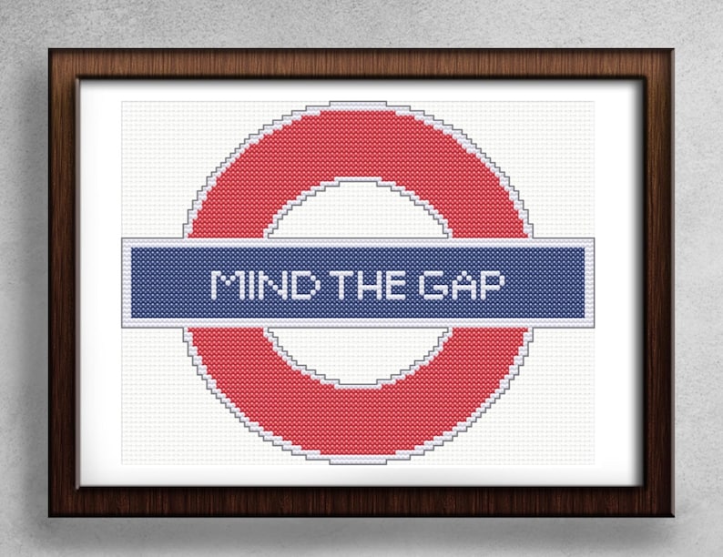 Mind the Gap London Underground Sign Cross-stitch Pattern - Etsy