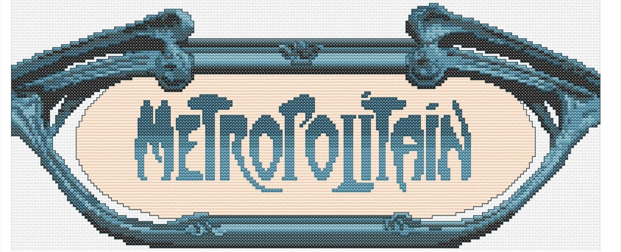 Metropolitain Paris Metro Sign Cross-stitch Pattern - Etsy