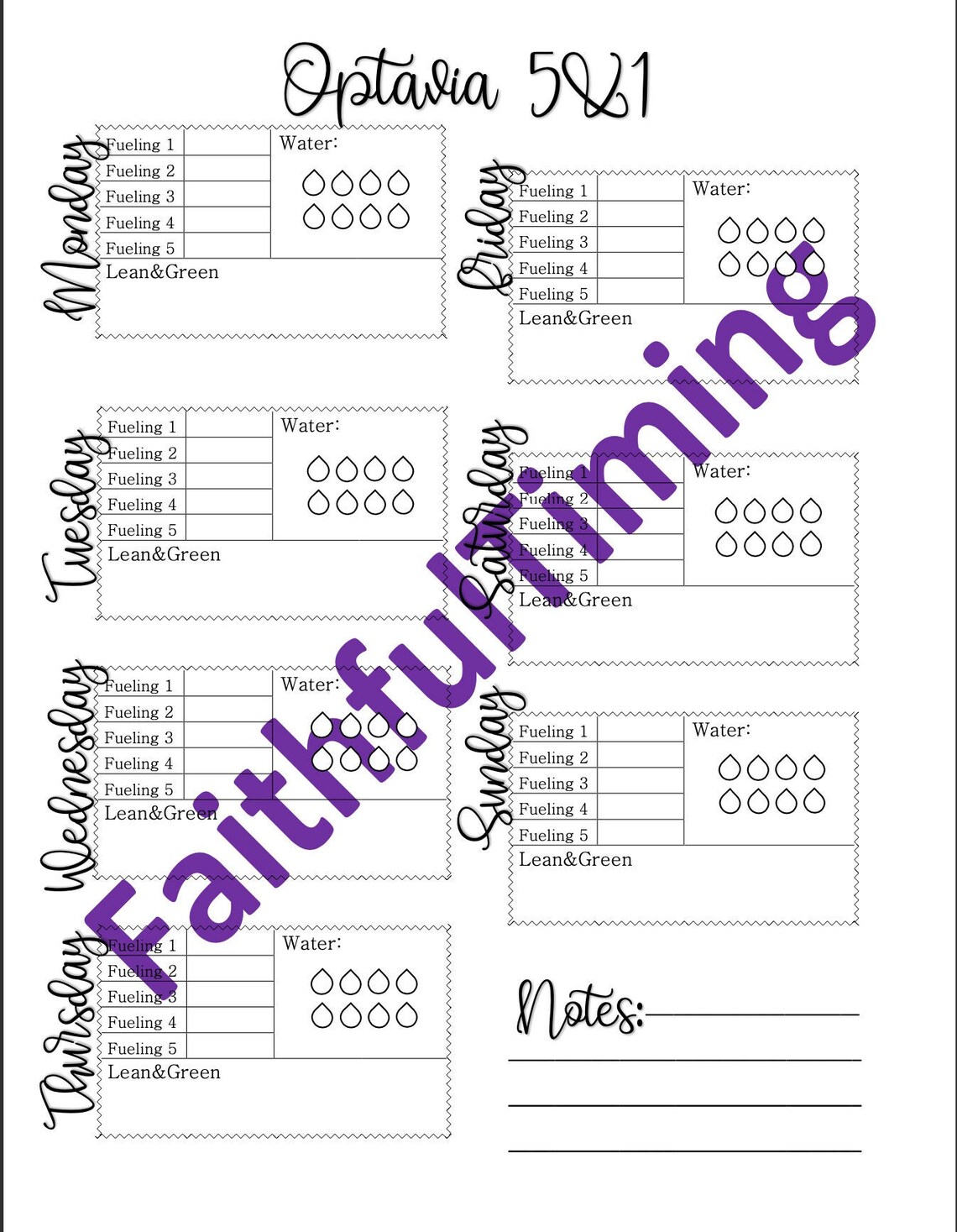 Optavia Meal Planner - Etsy