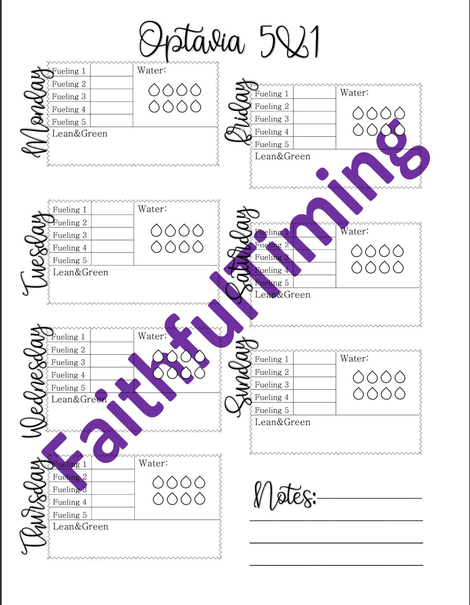 Optavia Meal Planner - Etsy