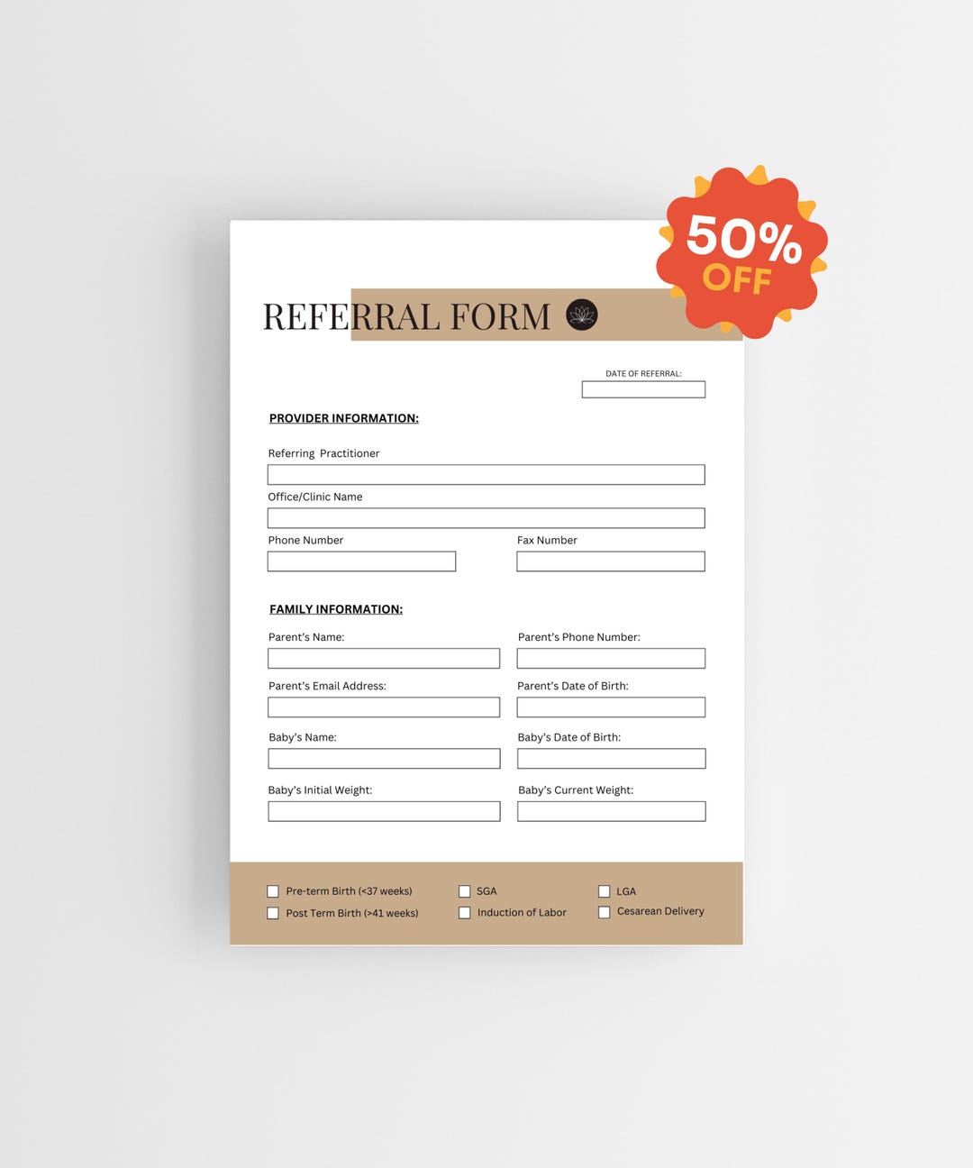 Referral Form Template, Editable Referral Template, Clien Referral ...