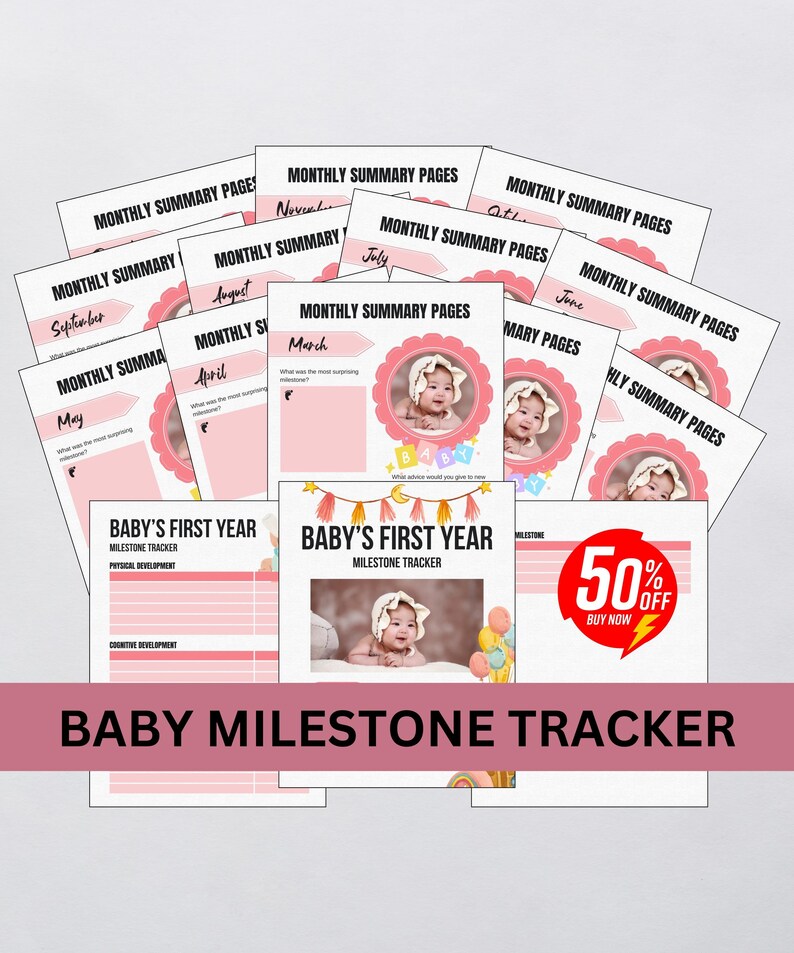 Baby Milestone Tracker, Milestone Tracker Template, Baby Progress ...