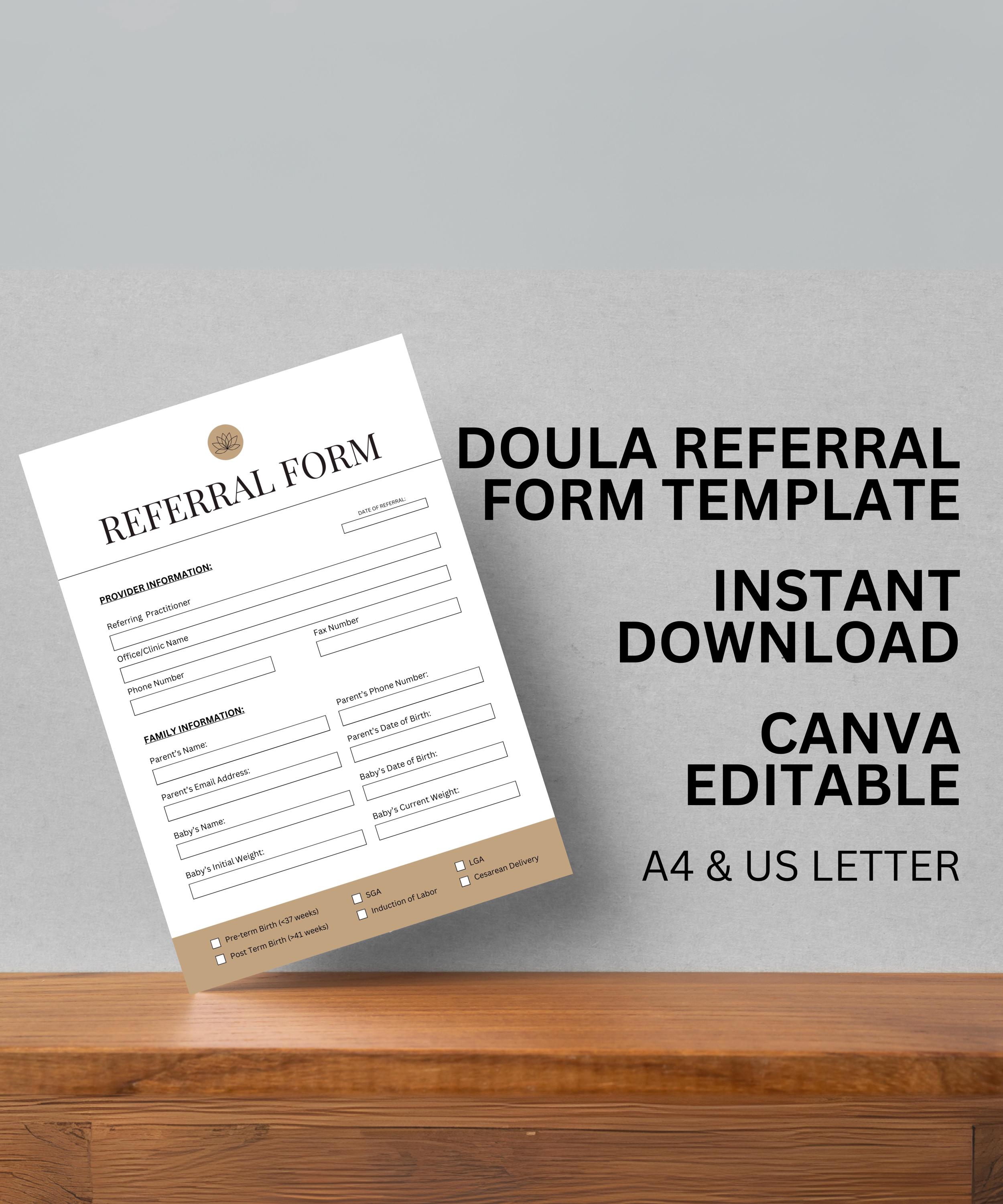Referral Form Template, Editable Referral Template, Clien Referral ...