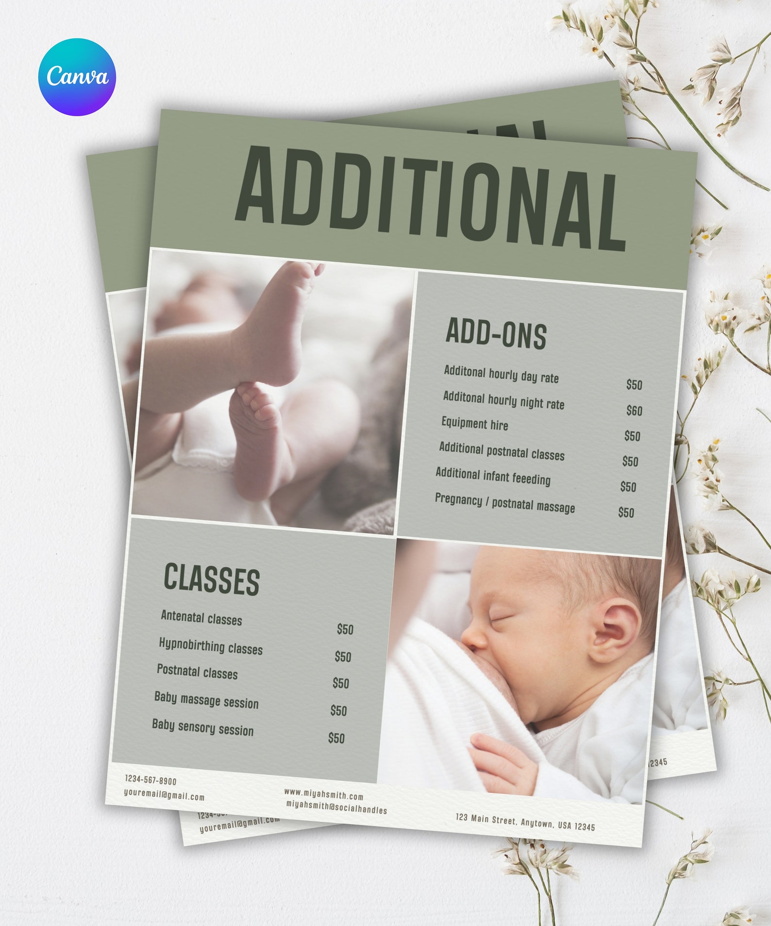 Editable Price List, Pricelist Template, Pricing Guide, Doula Business ...