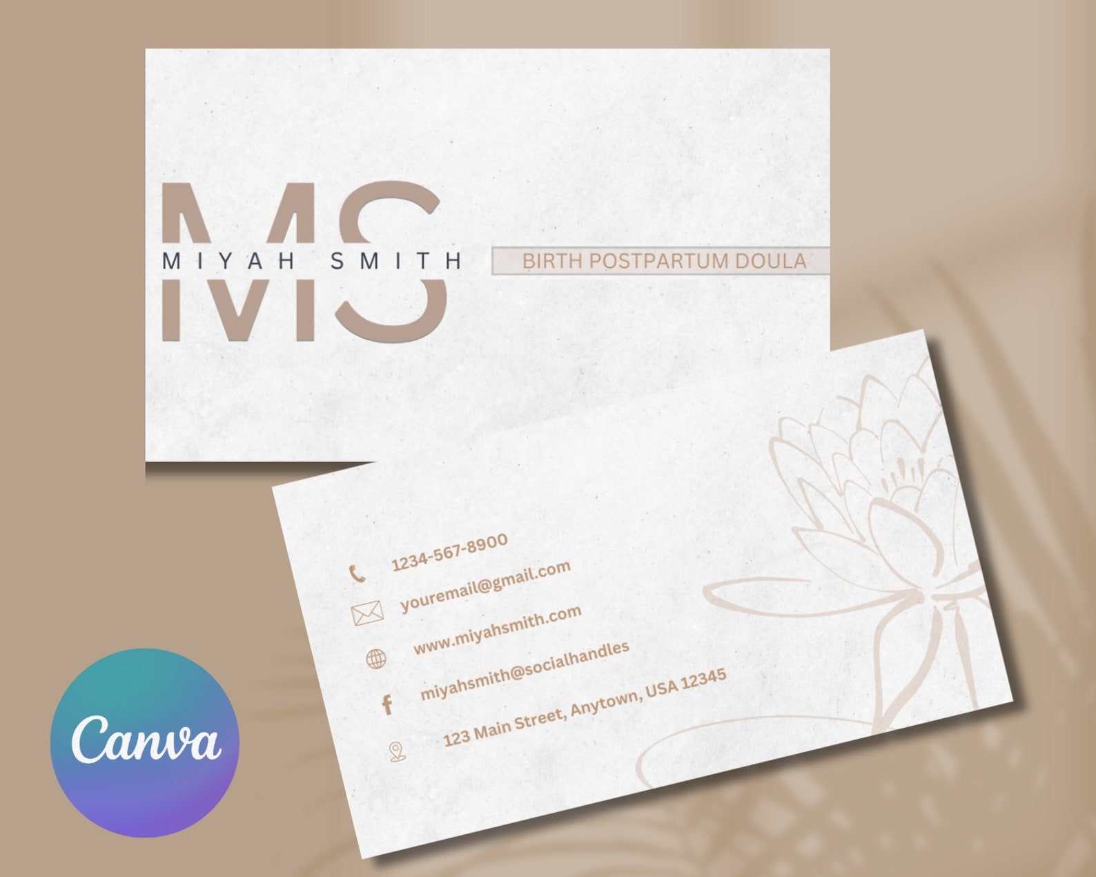 Editable Birth Doula Business Card, Doula Marketing Materials, Editable ...