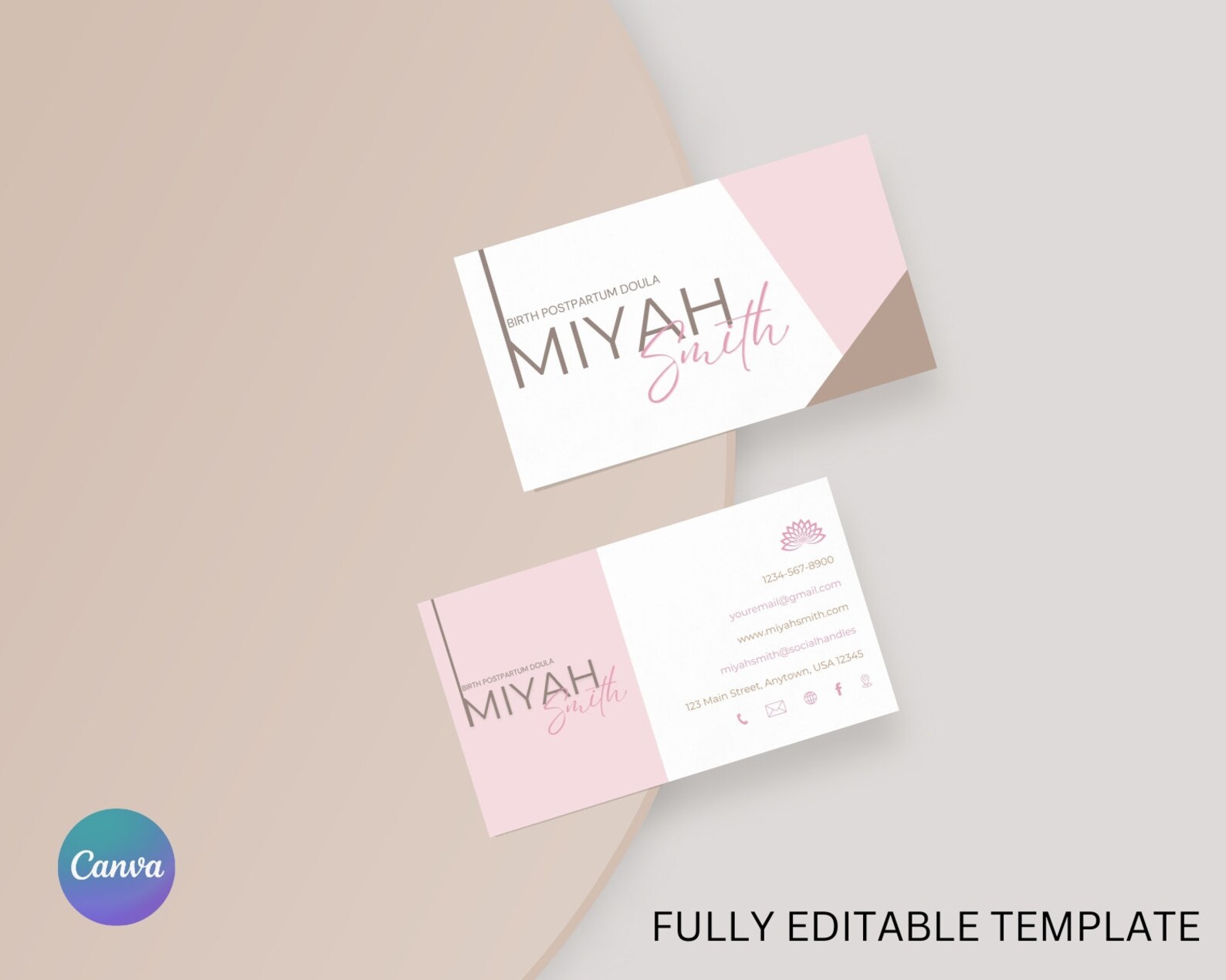 Editable Birth Doula Business Card, Doula Marketing Materials, Editable ...