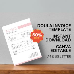 Doula Invoice Template, Canva Doula Template, Birth Doula Invoice ...