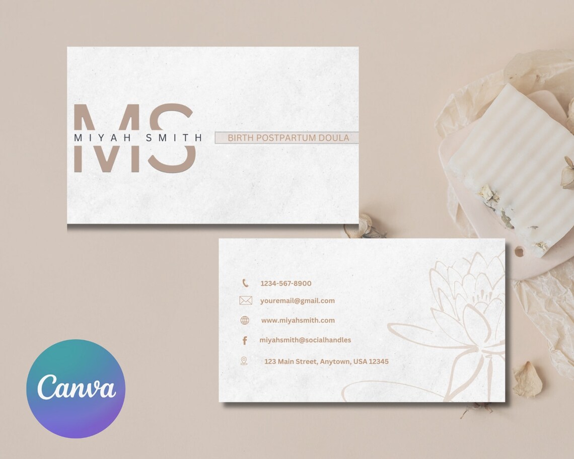 Editable Birth Doula Business Card, Doula Marketing Materials, Editable ...