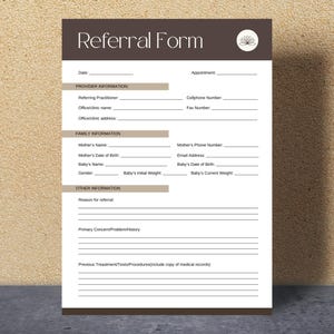 Referral Form Template, Editable Referral Template, Clien Referral ...