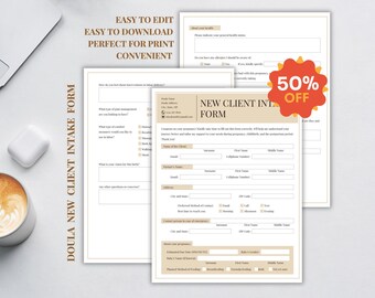 Doula Client Intake Form, New Client Form, Doula Handouts, New Client ...
