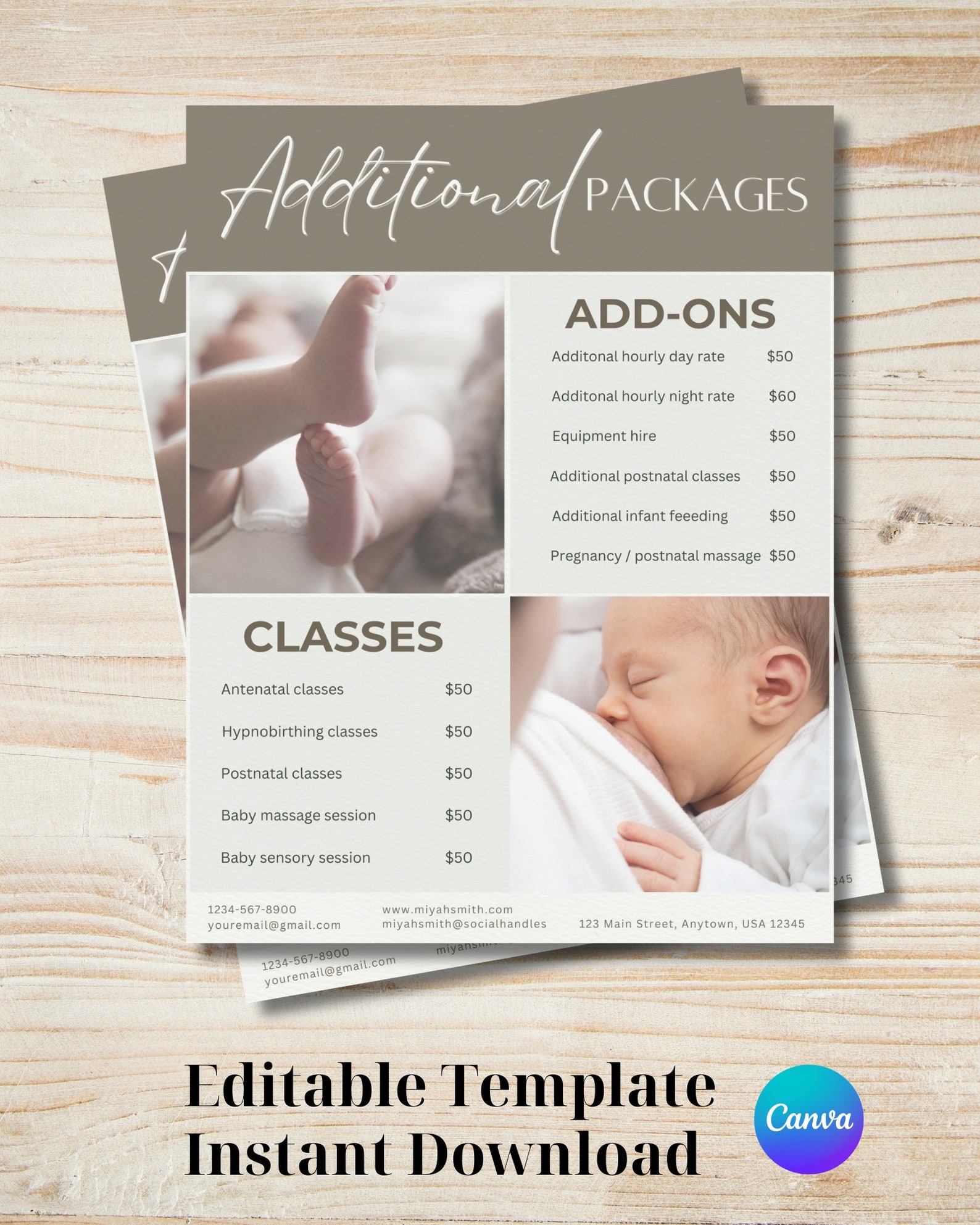 Editable Price List, Pricelist Template, Pricing Guide, Digital Price ...